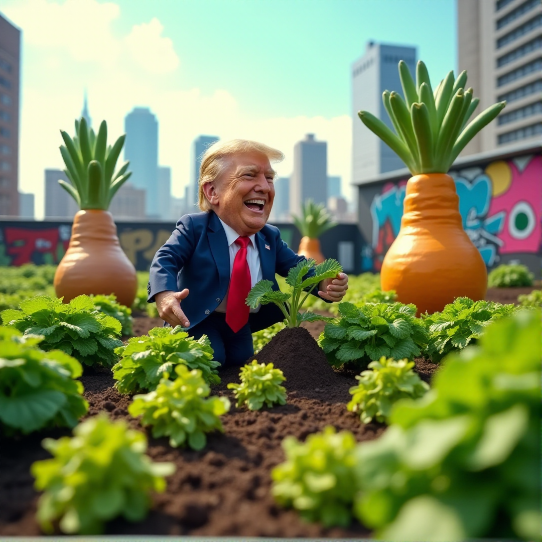 Tiny Trump, huge carrots—making gardening great again – HaHaBotics Studio